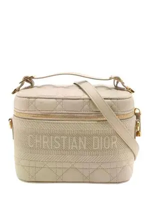 Dior 2020-2021 Small Lambskin Cannage Diortravel Case Vanity Bag - Neutrals