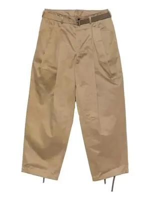 Sacai Belted Pleated Trousers - Neutrals