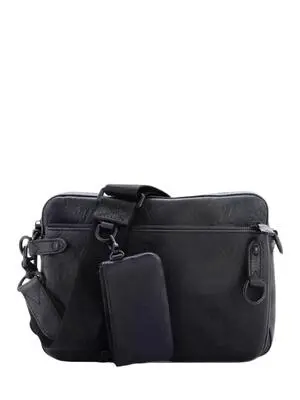 LOUIS VUITTON Trio Messenger Bag Monogram Shadow Leather Crossbody Bag - Black