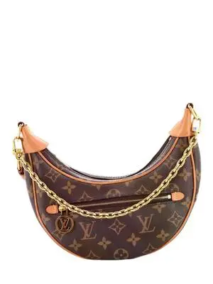 LOUIS VUITTON Loop Handbag Monogram Canvas Hobo Bag - Brown
