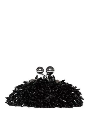 Max Mara Gemstone-embellishment Clutch Bag - Black