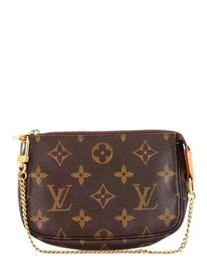 LOUIS VUITTON Pochette Accessoires Monogram Canvas Mini Clutch Bag - Brown