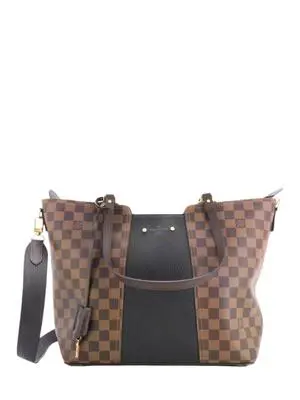 LOUIS VUITTON Jersey Handbag Damier With Leather Shoulder Bag - Black