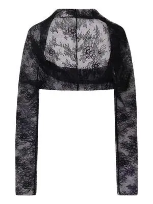 Alberta Ferretti Lace Bolero Blouse - Black