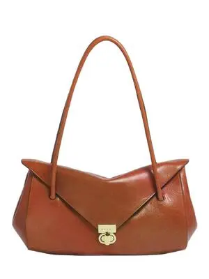 Marni Foldover-top Leather Tote Bag - Brown
