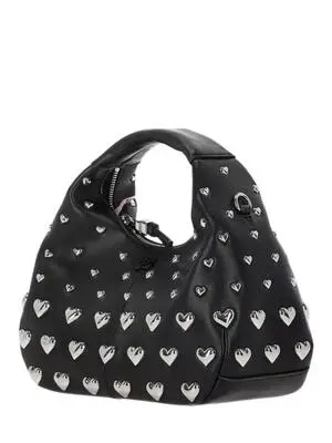 GANNI Heart-stud Shoulder Bag Black