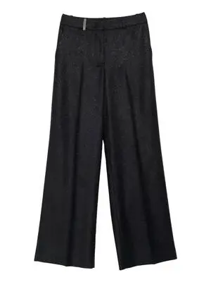 Peserico Shimmering Wide-leg Trousers - Black