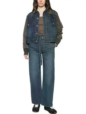 Sacai Layered Waist Belted Jeans - Blue