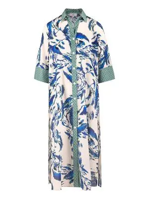 KARMA ON THE ROCKS Mio Bonsai Cotton Shirt Dress - Blue