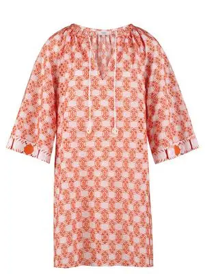 KARMA ON THE ROCKS Broderie Anglaise Cotton Mini Dress - Red
