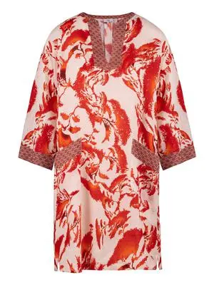 KARMA ON THE ROCKS Wabi Bonsai Linen Tunic - Red