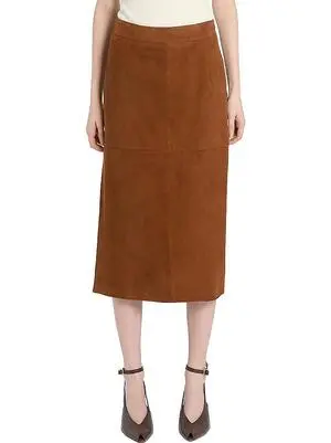 Marella Suede Midi Skirt - Cognac