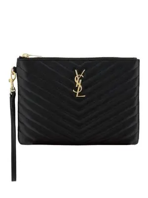 Saint Laurent Matelassé Clutch Bag - Black
