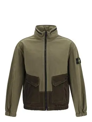 Stone Island Technical Jacket With Zip Details - Green