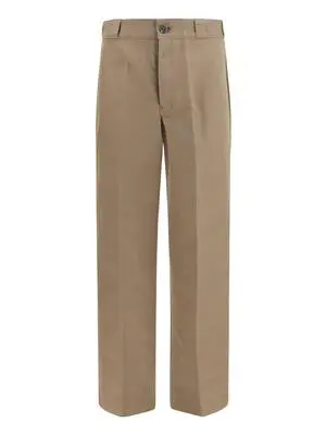 Prada Technical Wide-leg Pants In Canvas Brown