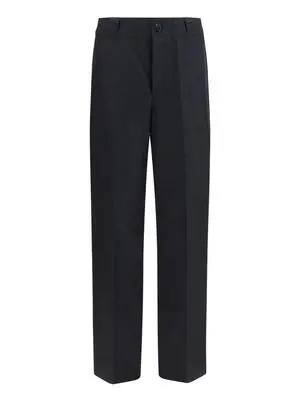 Prada Technical Wide-leg Pants In Canvas - Black