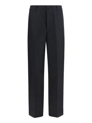 Prada Technical Wide-leg Canvas Trousers - Black