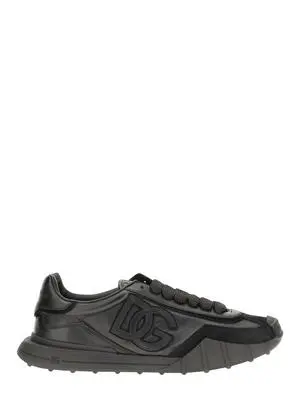 Dolce & Gabbana Athletic Fabric And Leather Sneakers - Black