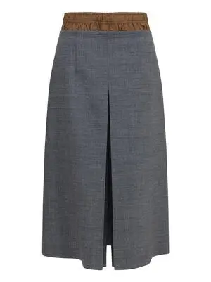Prada Midi Skirt With Topstitching - Grey