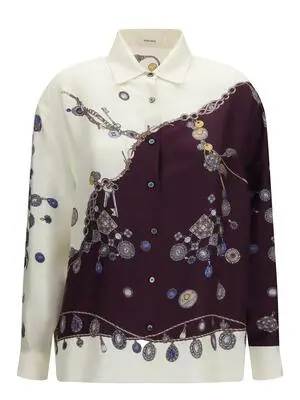Versace Printed Silk Shirt Multicolour