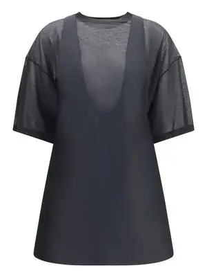 Balenciaga Hybrid Dress With Sheer T-shirt - Black