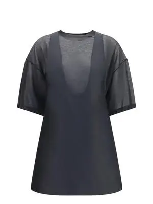 Balenciaga Hybrid Dress With Sheer T-shirt - Black