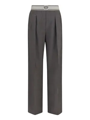 VERSACE Versace Wool And Mohair Jacquard Motif Pants