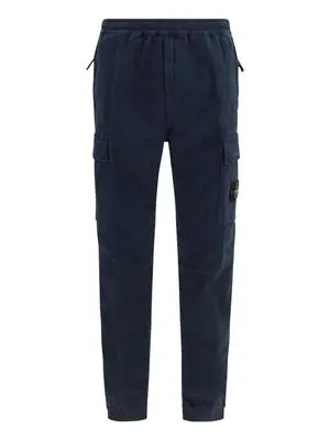 Stone Island Cargo Pants With Elasticated Cuffs - Blue
