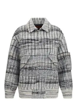 Missoni Oversized Check Wool-blend Bomber Jacket - Multicolour