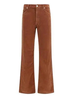 HAIKURE Korea Pier Corduroy Straight Leg Trousers - Brown