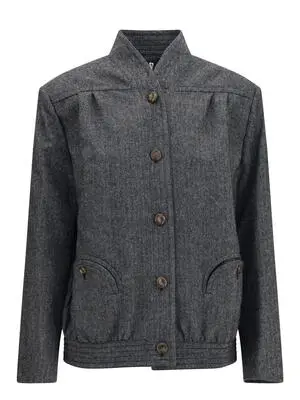 BLAZÉ MILANO Coiba Herringbone Wool Blend Jacket - Grey
