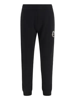 Moncler Trackuit Pant With Drawtring And Logo - Black