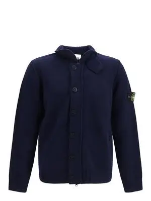 Stone Island Crewneck Sweater With Logo Patch Ale - Blue