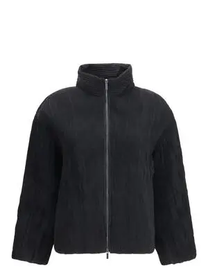 GONGDID DESIGN Striped Padded Short Jacket - Black