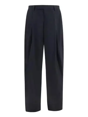 Giorgio Armani Virgin Wool Tailored Trousers - Blue
