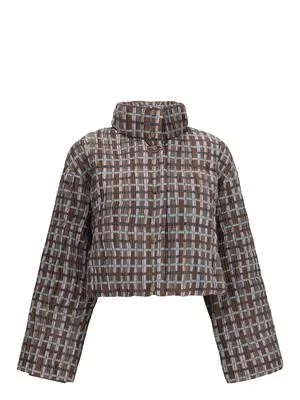 GONGDID DESIGN Padded High-neck Jacket - Brown