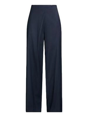 Sandro Wide-leg Pants With Wrap Effect - Blue