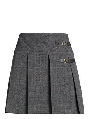 Sandro Glen Plaid Crystal Embellished Mini Skirt - Grey