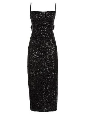 MANILA GRACE Midi Dress Size Polyester, Elastane - Black