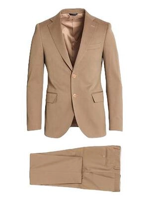 TOMBOLINI Suit Size Cotton, Virgin Wool, Elastane - Camel
