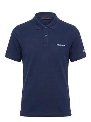 Roberto Cavalli Polo Shirt Size Cotton - Navy