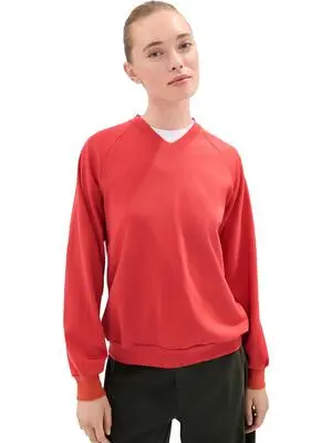 Tibi V-neck Sweatshirt - Red
