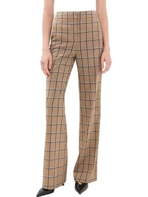 Veronica Beard Tonelli Plaid Trousers - Ochre Multi