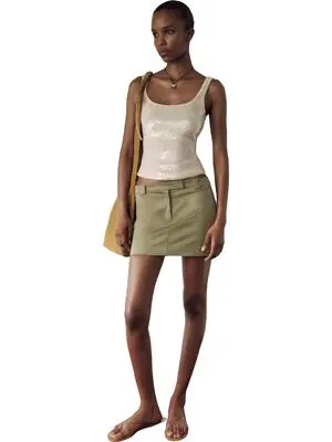 REFORMATION Romee Mini Skirt - Green