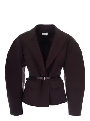 P.a.r.o.s.h Double-breasted Jacket With Decorative Tie Detail - Black