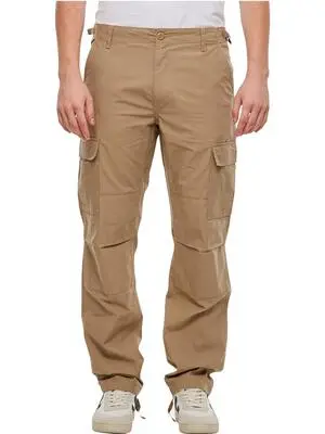 Carhartt Work In Progress Cargo Pants With Zipper And Button Closure - Brown