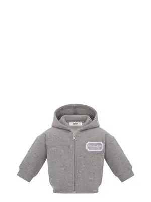 Dior Zipped Hooded Sweatshirt - Gray