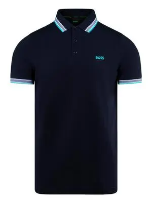 Hugo Boss Logo Embroidered Short-sleeved Polo Shirt - Black