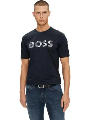 Hugo Boss Logo-appliqué Cotton T-shirt - Black
