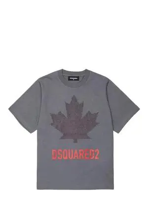 Dsquared2 Embellished Maple Leaf Logo T-shirt - Grey
